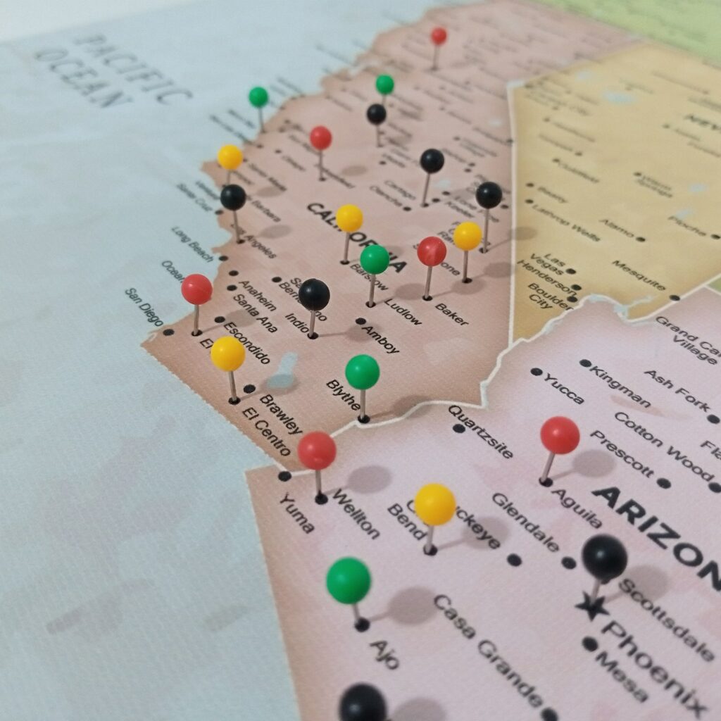 Classic Push Pin USA Map | Personalized US Travel Map with Pins